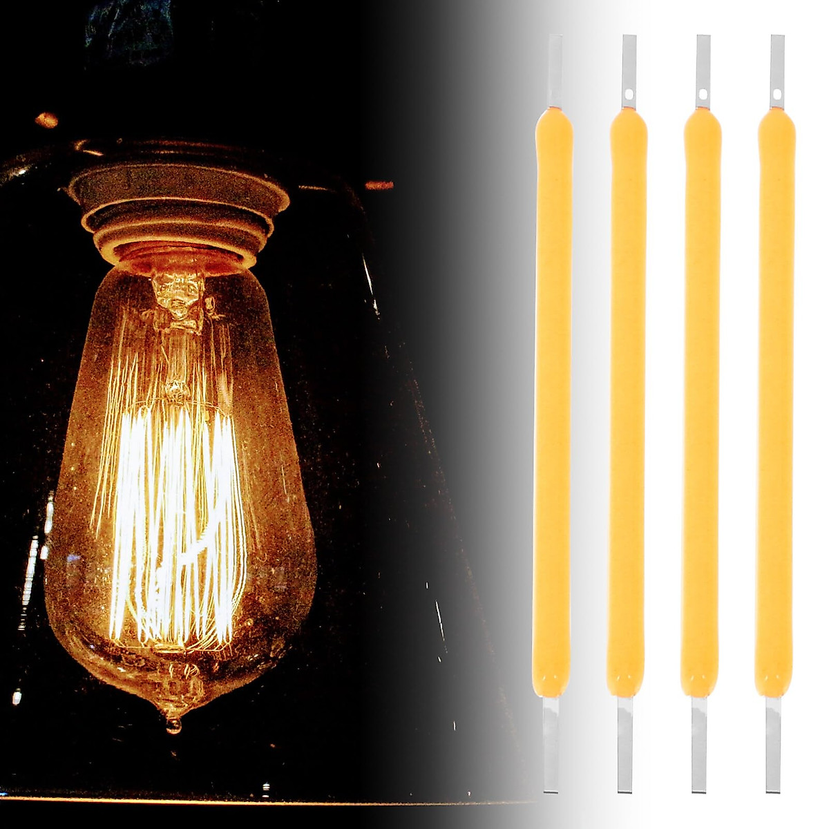 PRETYZOOM 100pcs Replacement Filament, Edison Bulb LED Filament Warm Light Bulb Filament Parts Retro Bulb Led Filament Led Lamp Parts Incandescent Light Accessories