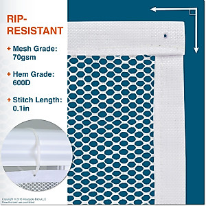 Roving Cove Stair Banister Guard 5ft x 3ft, Railing Safety Net for Baby Proofing, Child Safety Gate Cover, Balcony Mesh Netting, Pearl White