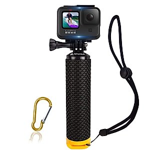 Waterproof Floating Hand Grip Compatible with GoPro Hero 12 11 10 9 8 7 6 5 4 3+ 2 1 Session Black Silver Camera Handler & Handle Mount Accessories Kit for Water Sport and Action Cameras (Yellow)