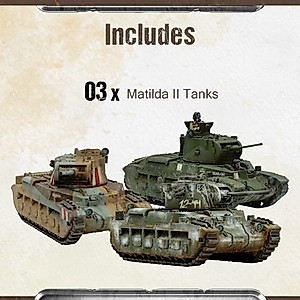 Wargames Delivered Bolt Action Miniatures Matilda II Troop Set. 28mm WWII Miniature Models and Army Tank Models for Tabletop Wargaming, and Model War by Warlord Games