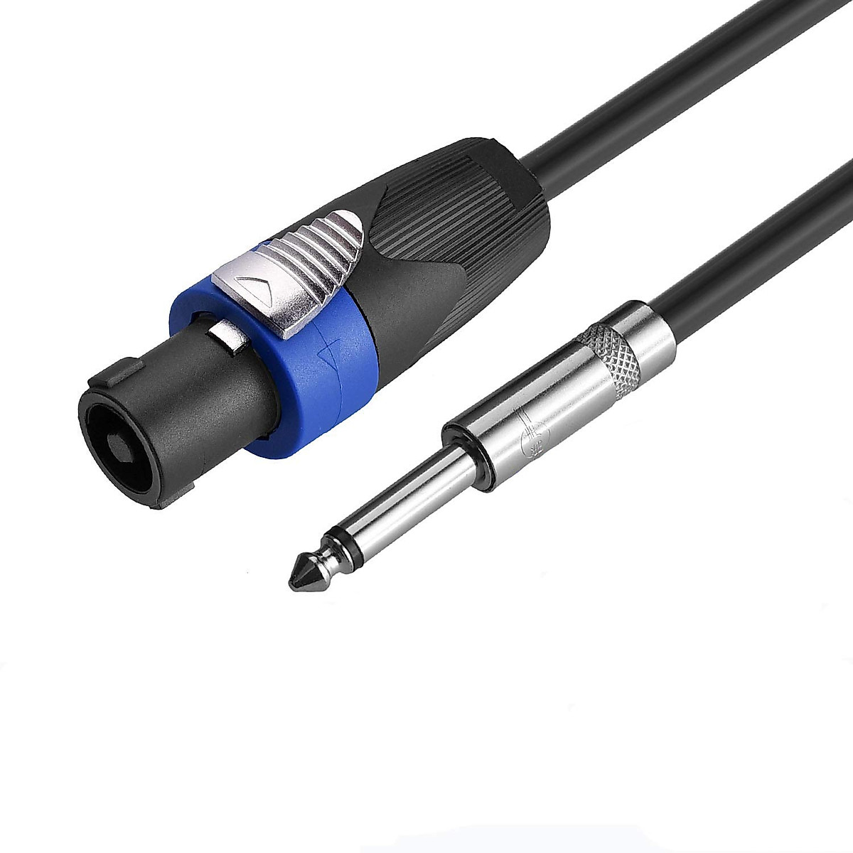 Yoico Pro 50 Feet Speakon to 1/4 Speaker Cable - 50 ft 12 Gauge Speakon to 1/4 Male Inch Audio Amplifier Connection Heavy Duty Cord - Single