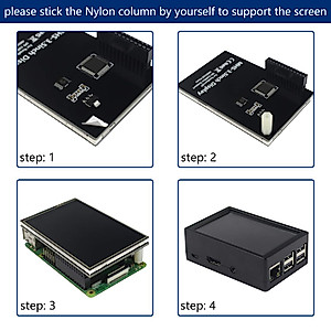 JUN-ELECTRON for Raspberry Pi 3 B+ 3.5 inch Touch Screen with Case, 320x480 Pixel Monitor TFT LCD Game Display [Support Raspbian, Ubuntu, Kali, RetroPie System]
