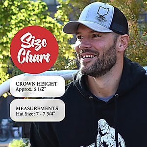 WYR Clothing - Snapback Hat with Minnesota Roots Design, Polyester Cotton Baseball Cap, Six-Panel Trucker Hats, Heather & Black Mesh