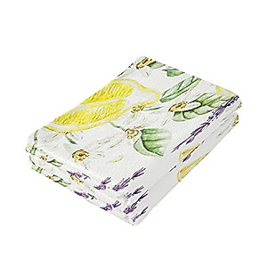 Kigai Lavender Lemon Hand Towels Set of 2, Highly Absorbent Soft Towel Decorative Hand Towel for Kitchen and Bathroom 14x28 Inch