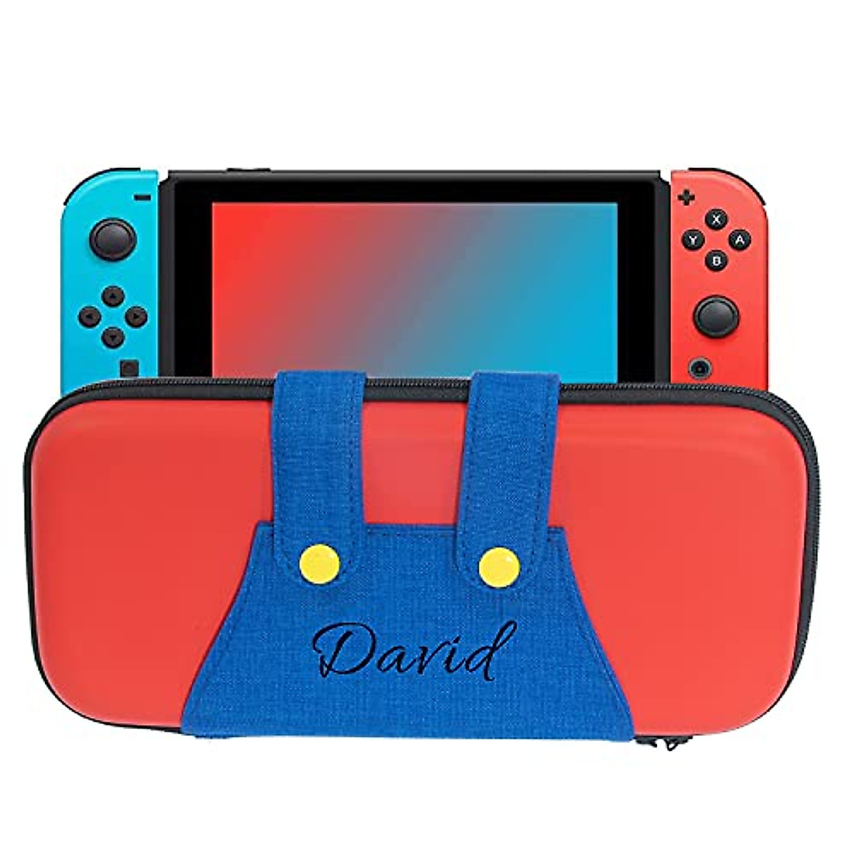 Personalized for Nintendo Switch Lite Case Add Name, Custom Switch Lite Carrying Case for Nintendo Protective Hard Portable Travel Carry Case (Red)