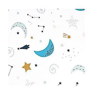 Yifasy Drawer Shelf Liner Moon Stars Self-Adhesive Furniture Inner Lining Paper Sheet Removable Kids Wallpaper Roll 118x18 Inch
