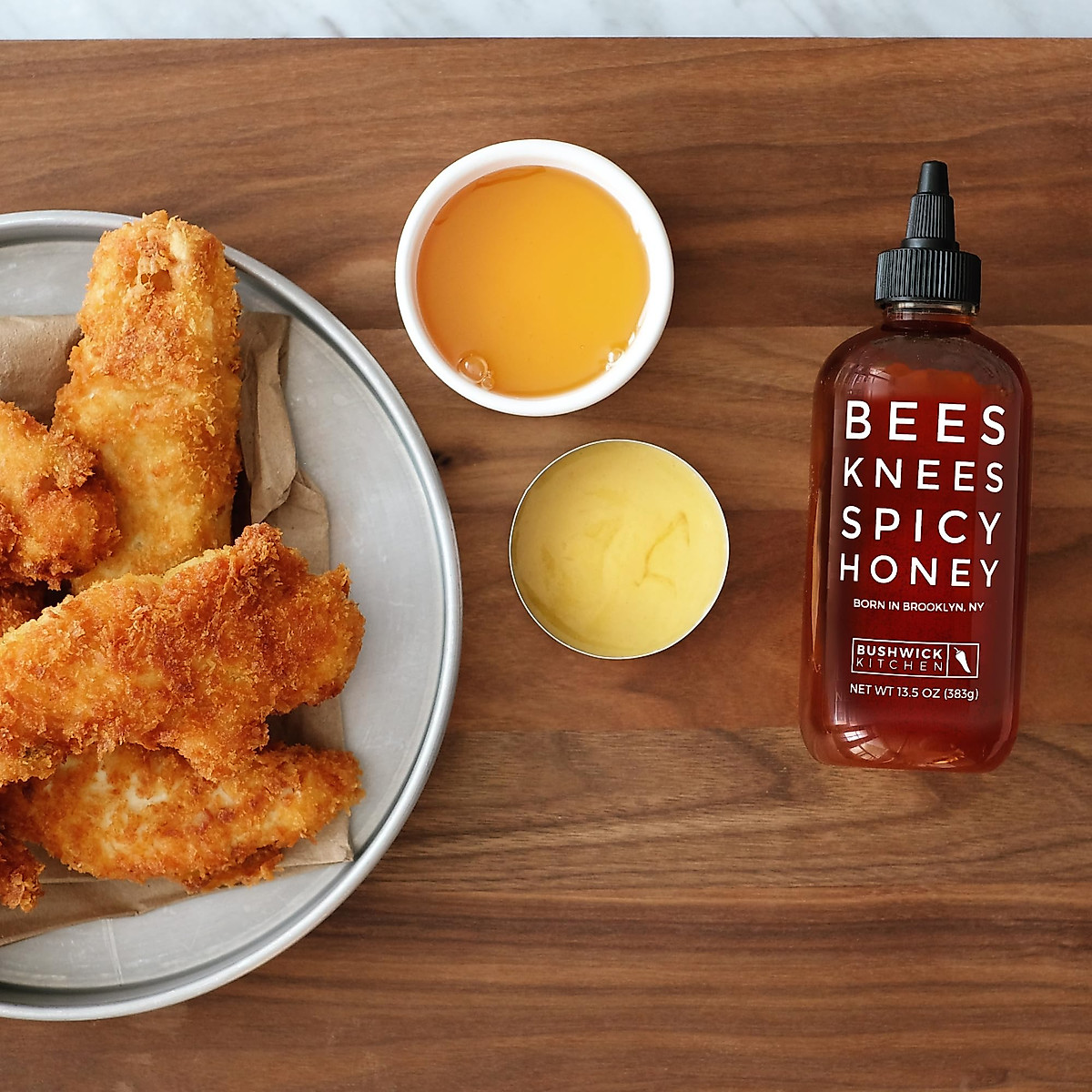 Bushwick Kitchen Bees Knees Spicy Honey, Natural Gourmet Honey Infused with Chili Peppers, 13.5 Ounces