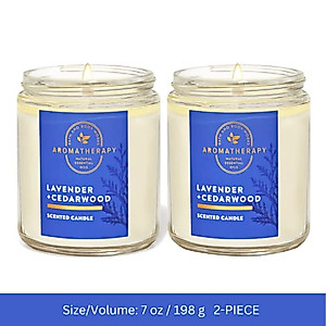 Bath and Body Works Lavender Cedarwood (7oz/ 198 g) 2-Piece Pack Single Wick Candle