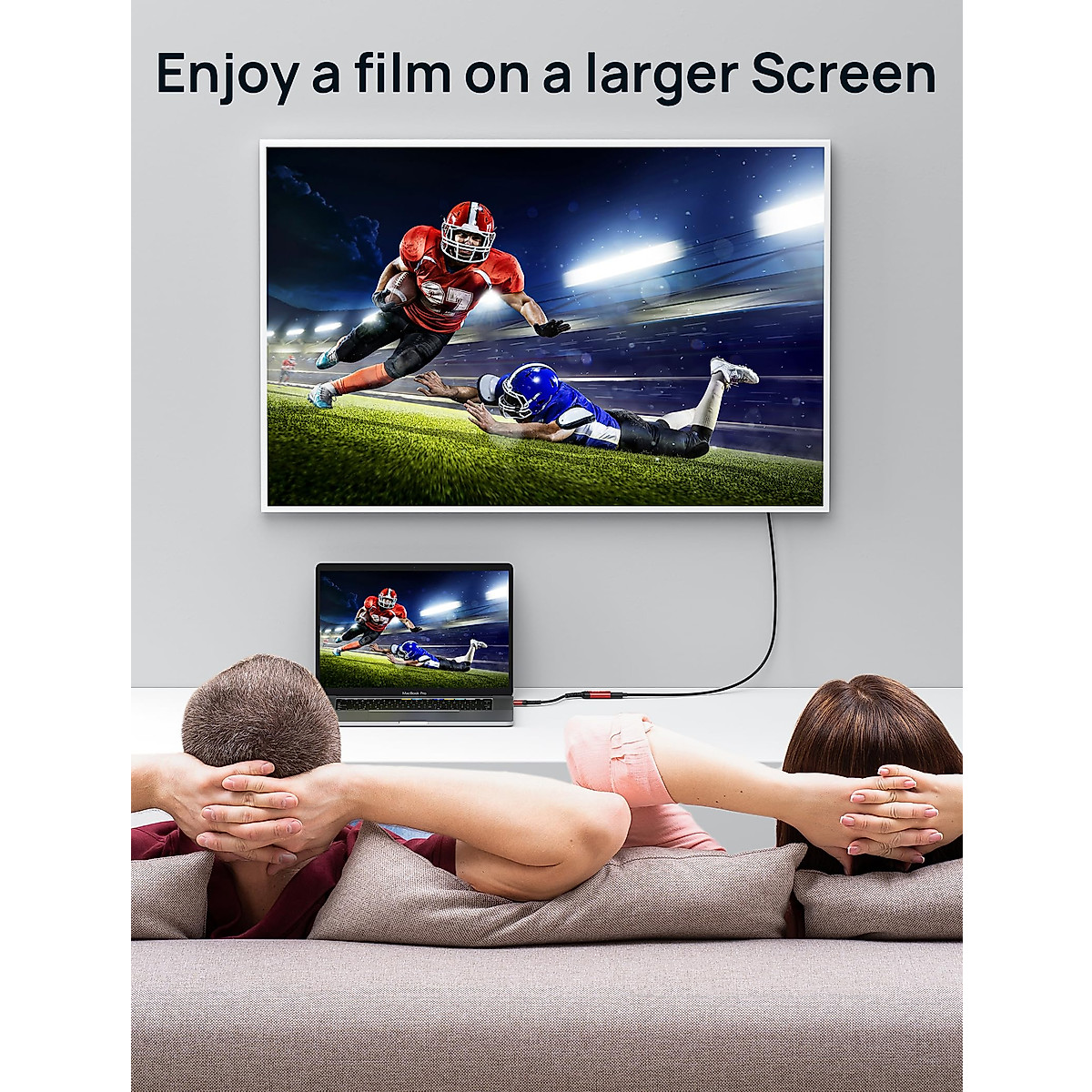 JSAUX USB C to HDMI Adapter, 4K USB Type-C to HDMI Female Adapter [Thunderbolt 3 Compatible] for iPhone 15 Pro Max/15 Plus, MacBook Pro/Air, Surface, Samsung Galaxy S21 S20 Ultra, Dell XPS 15 -Red