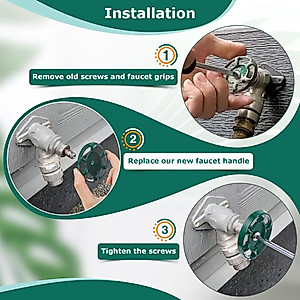 Dreyoo 2 Pack Outdoor Faucet Handles, Oval Spigot Handles Compatible with Arrowhead PK1290, 12 Point Faucet Knob for Outside Hose Bibb, Garden Valves and Frost Proof Wall Hydrants (Green)