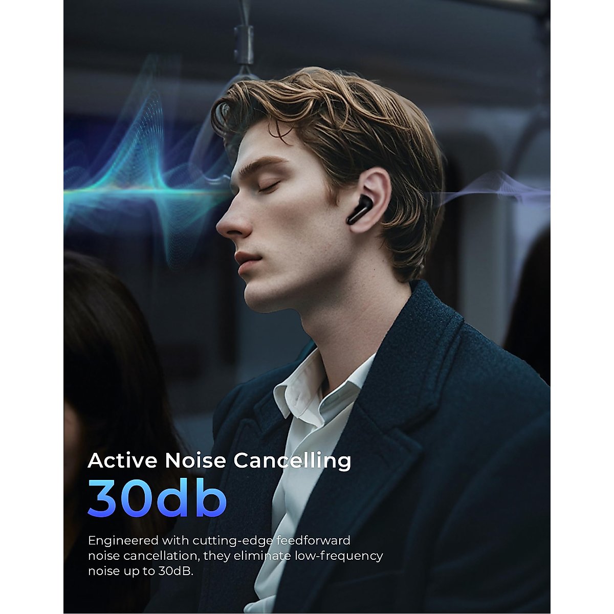 havit Wireless Earbuds Noise Cancelling, Bluetooth 5.4 Headphones with 4 ENC Noise Cancelling Mic, 40H Playtime, in-Ear Bluetooth Ear Buds 7 Preset EQs via App LED Display