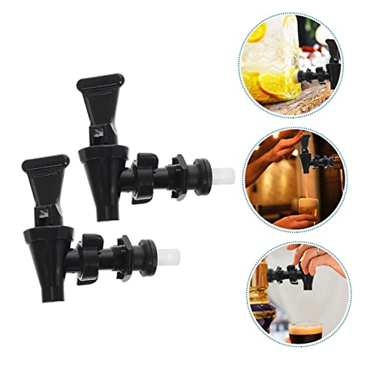 RORPOIR Water Jug Dispenser 2pcs Milk Tea Bucket Faucet Accessories Black Plastic Milk Tea Bucket Brita Water Filter Faucet
