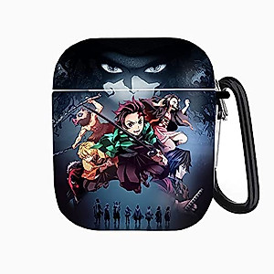 Airpods Case with Keychain Suitable for Airpods 1&2 Japanese Anime Airpods Protective Cover for Men Women Teens Adults