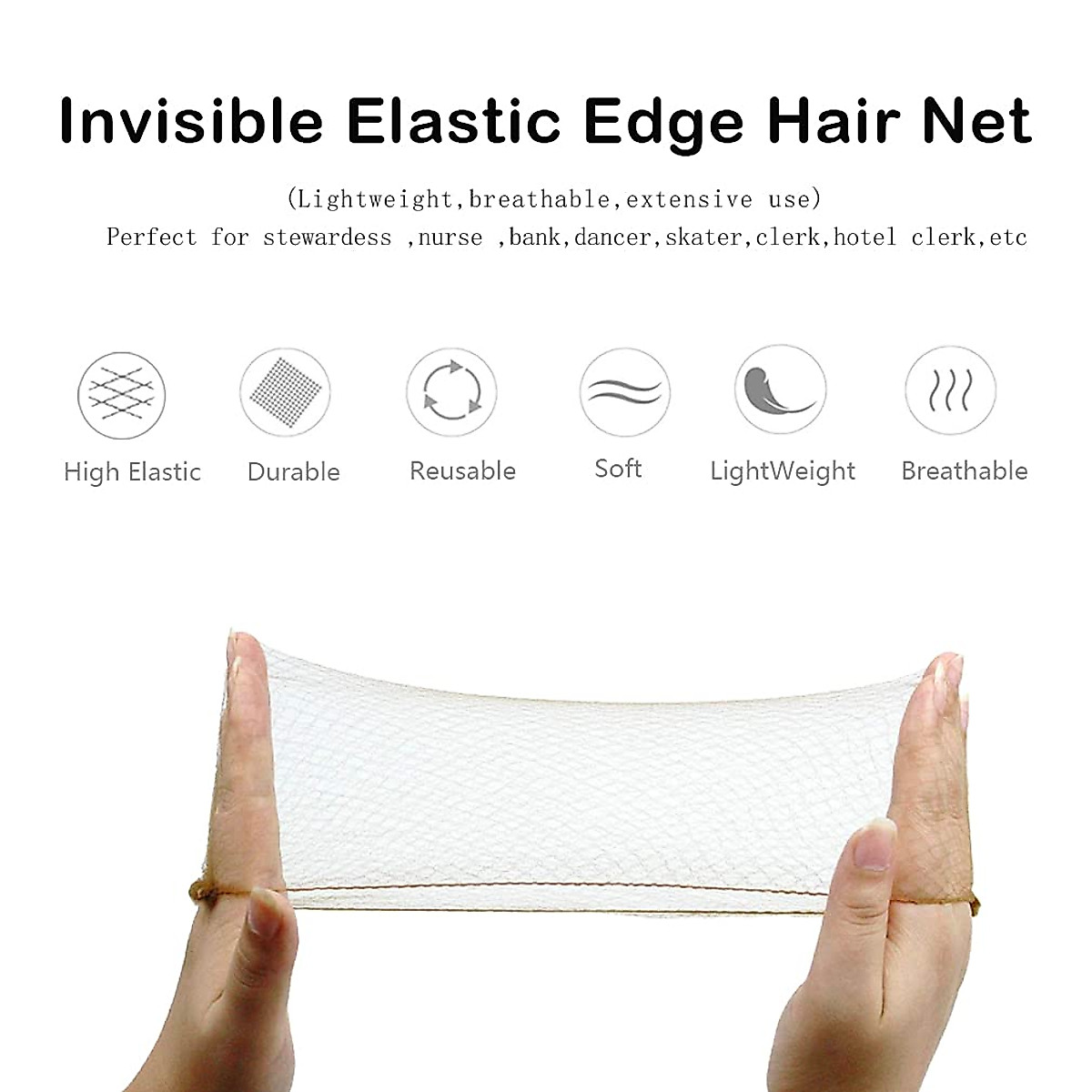 Invisible Mesh Hair Nets Set with Positioning U-Shaped Hair Pins for Women's Hair Styling (Blonde)