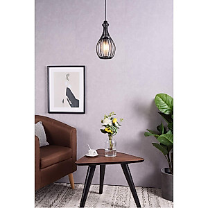 Living District Miya 1-Light Modern Metal Pendant in Black Finish