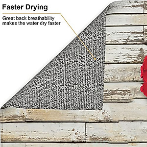 Red Heart-Shaped Roses Printed Drying Mat For Kitchen Ultra Absorbent Microfiber Dishes Drainer Mats Non-Slip Silicone Quick Dry Pad - 18 X 16inch