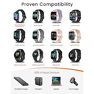 Sinoacc Smart Watch Charger for Skg Letsfit Cubitt Yamay Willful Fitpolo Tozo Wyze Umidigi Blackview 3.3Ft USB Magnetic Charging Cable Cord for Umidigi Uwatch 3S 3 2 2S Urun Smartwatch