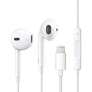 Wired Lightning Headphones, MFi Certified ZNOOGRN Wired Earbuds for iPhone in-Ear Earphones with Microphone Volume Control Noise Isolation Earphones