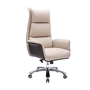 Home Office Desk Chairs, Swivel Chair Genuine Leather Home Computer Chair Office Chair Modern Simple Ergonomic Lift Swivel Chair