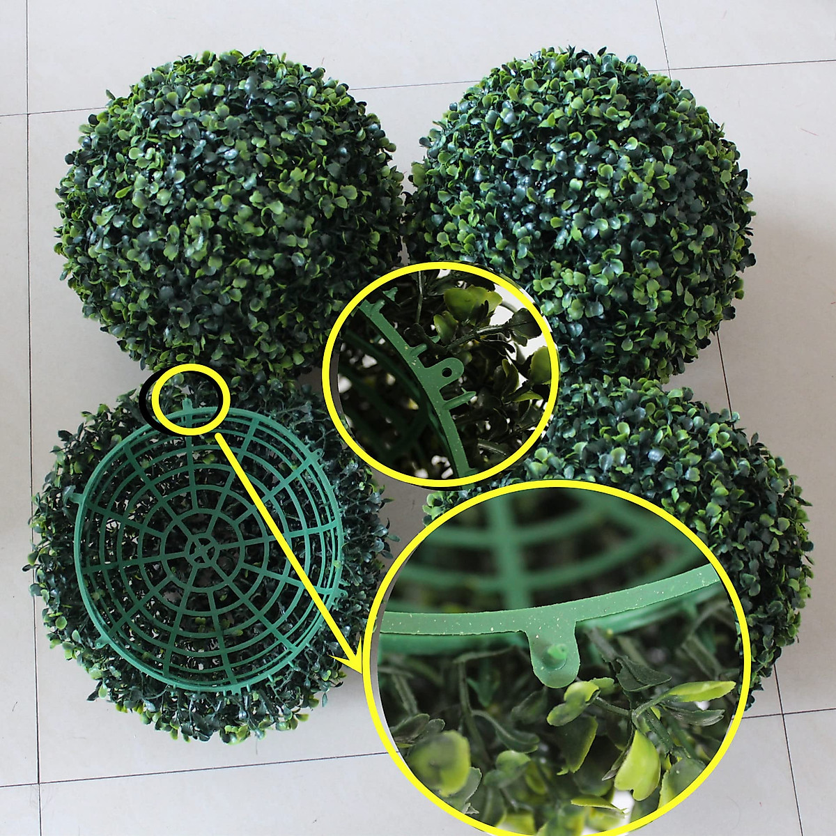 EXCEART 10pcs Plastic Frame for Artificial Boxwood Topiary Ball DIY Flower Ball Grass Balls Flower Arrangement Holder Egg Floral Cage for Garden Home Decor, 10X10cm, (X5GV50I014T16O)