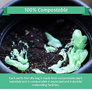 Reli. Compostable 6-8 Gallon Trash Bags | 200 Count Bulk | ASTM D6400 | Green | Eco-Friendly | For Compost