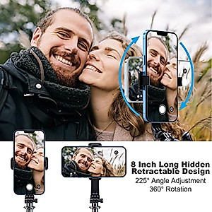Absob Selfie Stick Tripod, All in One Extendable Portable 43" iPhone Tripod Selfie Stick with Bluetoioth Wireless Remote Compatible with iPhone 13 12 11 pro Xs Max Xr X Galaxy Note10/S20/S10
