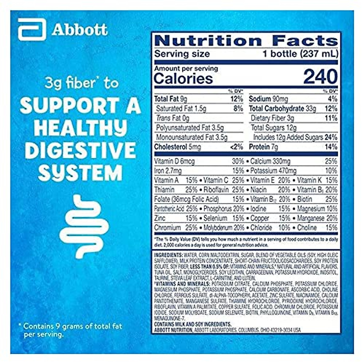 PediaSure Grow & Gain with 3g Fiber for Digestive Health, Provides Immune Support, Kids Protein Shake, DHA Omega-3, Non-GMO, Chocolate, 8 Fl Oz (Pack of 24)