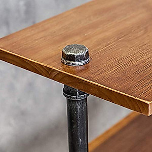 VANDNALI Industrial 4-Tier Pipe Storage Rack, Standing Shelf Unit, Rustic Display Rack for Home Retail Office, Bag/Bookshelf/Tools Holder, 27.6’’ x 11.8’’ x 43.3’’