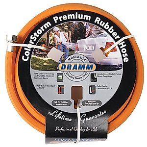 Dramm 17002 ColorStorm Rubber Garden Hose, 5/8" x50', Orange