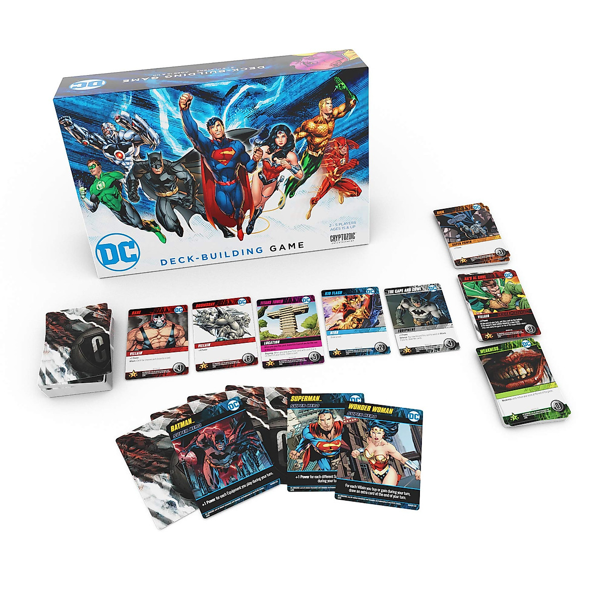 DC Deck-Building Game - Play as Members of DC's Justice League - Unique Abilities for Each Super Hero - Standalone, Compatible with Full DC Deck-Building Game Series