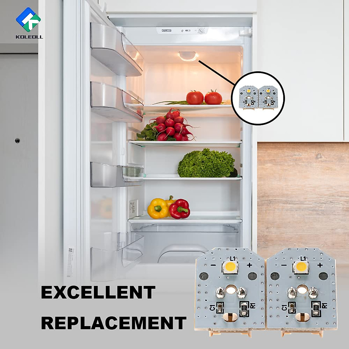 KOLEOLL WR55X11132 WR55X25754 WR55X26486 Refrigerator Led Light Compatible With GE Refrigerator (2pack)
