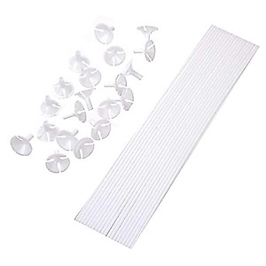 30 Pcs Plastic Balloon Sticks Holders and Cups for Birthday Party Wedding Ceremony Decoration Party Supplies, White