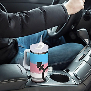 Transgender Transsexual Pride Steel Insulated Tumbler with Lid and Straw for Water, Insulated Tumbler Cup 40 OZ / 1.18 L