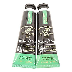 Bath and Body Works 2 Pack Aromatherapy Stress Relief Eucalyptus Spearmint Hand Cream. 1 oz