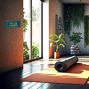 Class in Session Door Sign Yoga Class in Progress Wood Signs Yoga Teacher Gifts Yoga Room Decor 6X12 inches