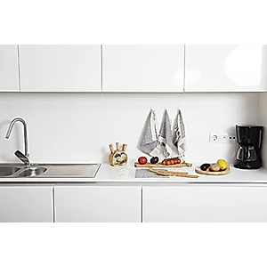 Smyrna Turkish Cotton Kitchen Dish Towels Pack of 6 | 100% Natural Cotton,12x12 Inches | Machine Washable Wash Cloths | Ultra Soft, Absorbent, Prewashed and Quick Dry Turkish Dish Towels (Gray 12x12)