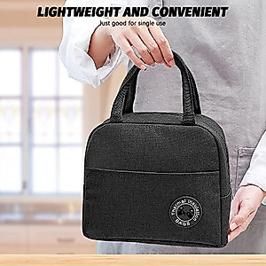 BLOCE Insulated Lunch Bag Women, Small Lunch Box for Women, Freezable Tote Bag, Adult Waterproof Lunchbox for Office Work Picnic Beach Workout Travel (Small Black)