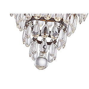 WISBEAM Semi Flush Mount Ceiling Light, K9 Crystal, E12 Base 2 Light, Bulb not Included