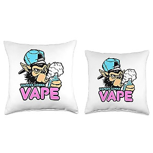 Vapers Gonna Vape Gorilla T-Shirt Vape Tee Throw Pillow