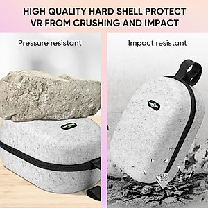 SARLAR Large Hard Carrying Case Compatible with Meta Quest 3S/Quest 3/Quest 2 and KIWI Design, BOBOVR M2/M3 Pro, SUPERUS, Saqico, Bioherm, DESTEK QH3, VZNEK and All Third Party Head Strap with Battery