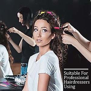 12 Pieces Rat Tail Combs Hair Clips Set,3 Rat Tail Combs 7 Alligator Hair Clips Pin Rat Tail Teasing Parting Combs and Mini Rubber Bands,Hair Styling Braiding Comb for Women Girls (Delicate Color)