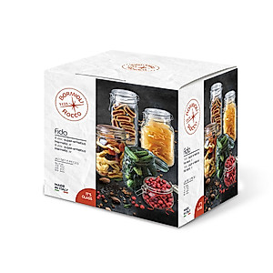 Bormioli Rocco Fido Clear Glass 5 Piece Canning Jar Set
