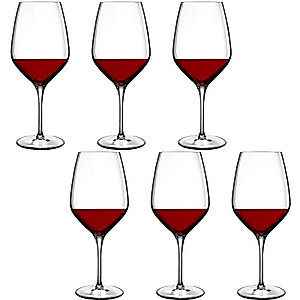 Luigi Bormioli Atelier Cabernet/Merlot Wine Glass, 23-3/4-Ounce, Clear, 6 Count (Pack of 1)