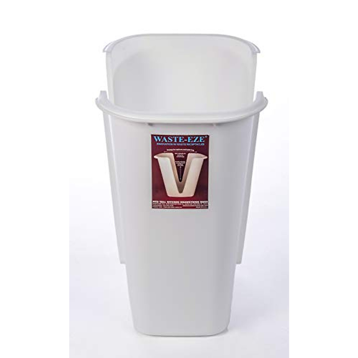 Waste-Eze; Adaptive,13 Gallon Kitchen/Office Trash Can, with Ergonomic, Easy-to-Use Design and Made in The U.S.A. - White