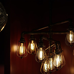 12V Edison Bulb 60 watt Equivalent E26 Medium Base 12V LED Light Bulb, AC/DC 12V-36V 6W Warm White 2700K Vintage Low Voltage Bulb for RV, 2 Pack