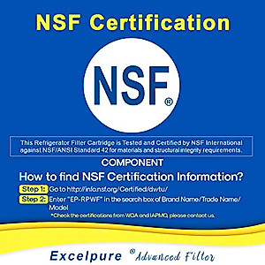 EXCELPURE RPWF Replacement for GE RPWF (Not RPWFE), RWF1063, RWF3600A, WSG-4, DWF-36, R-3600, MPF15350, OPFG3-RF300, Refrigerator Water Filter,3PACK