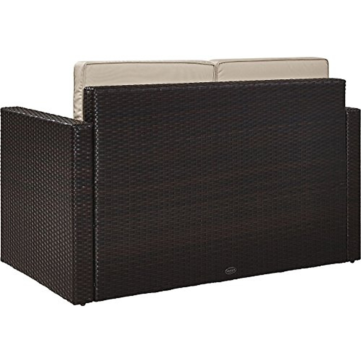 Crosley Furniture KO70092BR-SA Palm Harbor Outdoor Wicker Loveseat, Brown with Sand Cushions