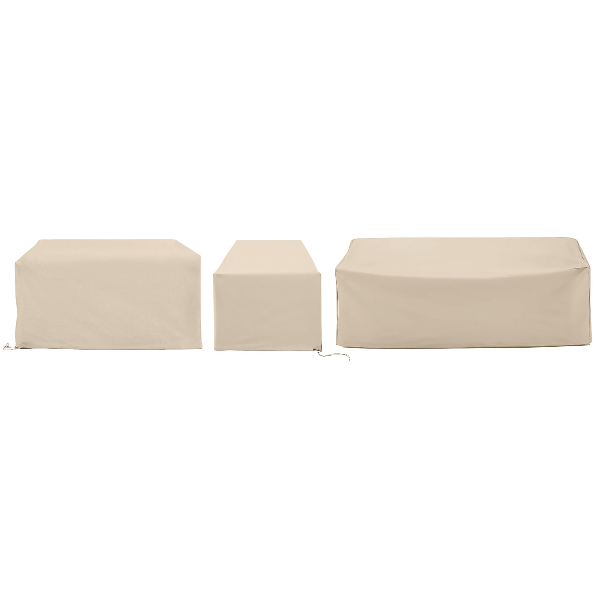 Crosley Furniture Patio Furniture Covers, Waterproof 3-Piece Cover Set for Outdoor Sectional Sofa Sets, Tan