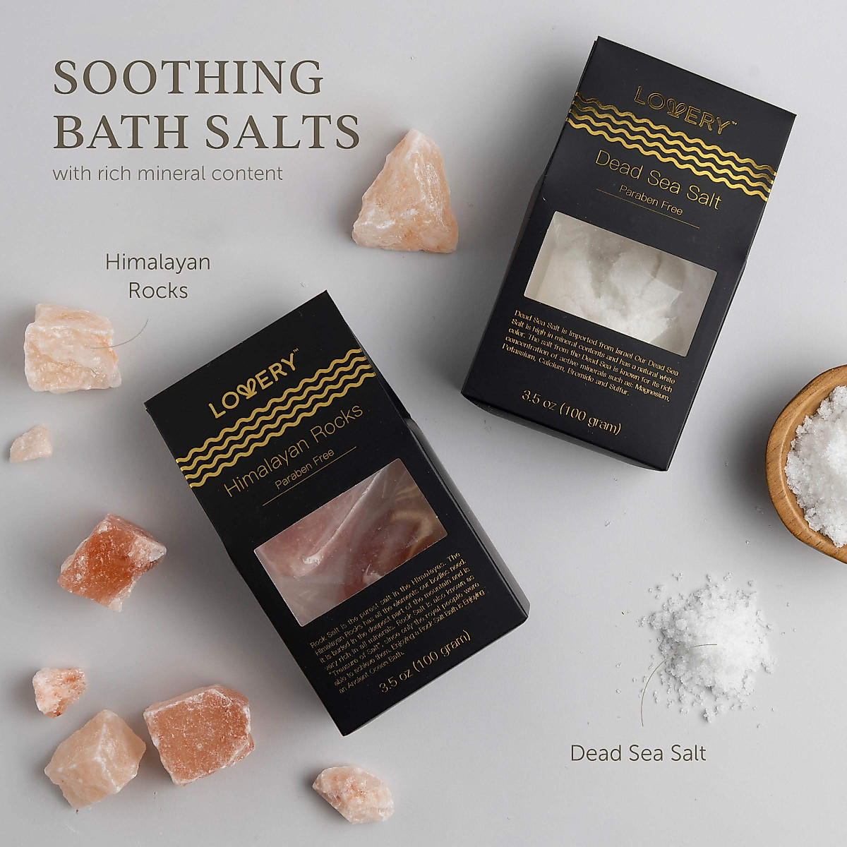 Valentines Gifts for Him, Dead Sea Minerals Spa Gift Box for Women & Men, Self Care Kit, Pink Himalayan Rocks, Dead Sea Bath Salt, Body Scrub & Mud Mask - Birthday, Thank You, Anniversary Gift for Her