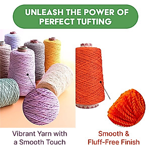 And-et DuraTuft Yarn 45 Vibrant Colors Tufting Nylon Yarn Pack - Ideal for Crochet, Craft Projects -100% B.C.F. - 3 Cones x 1.66lbs -180yards -Perfect for Rug Weaving and Knitting (03 Pink Beige)